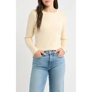 CITY BLUES Long Sleeve Crewneck T-shirt - Parchment