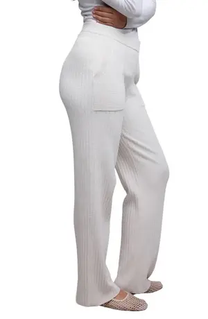 Barefoot Dreams Patch Pocket Ribbed Pants - Sand Dune
