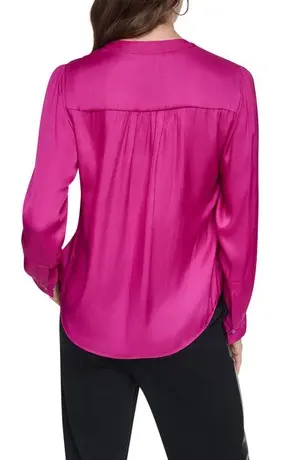 Dkny Pleated Long Sleeve Top