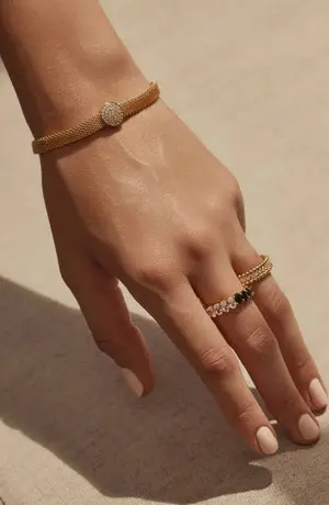 BEARFRUIT JEWELRY Morrisa Bold Crystal Statement Ring Trendy Unique - Gold