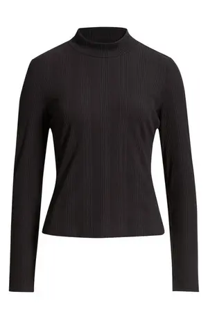 CITY BLUES Mock Neck Long Sleeve Shirt - Black