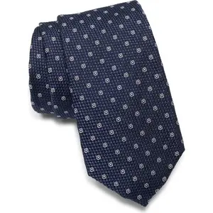 Nordstrom Harmon Dot Silk Jacquard Tie Dark Navy