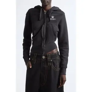 Vaquera Twisted Cotton Fleece Hoodie - Black