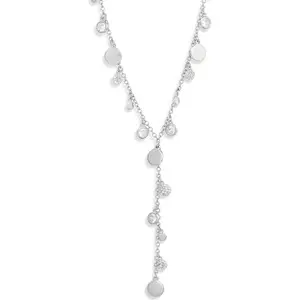 Nordstrom Shaky Pavé Cubic Zirconia Y-necklace - Clear- Silver