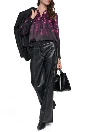 Dkny Pleated Long Sleeve Top