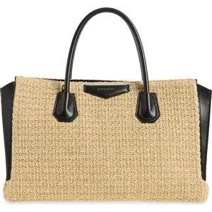 Givenchy Medium Antigona Raffia Effect & Leather Catchall - Natural
