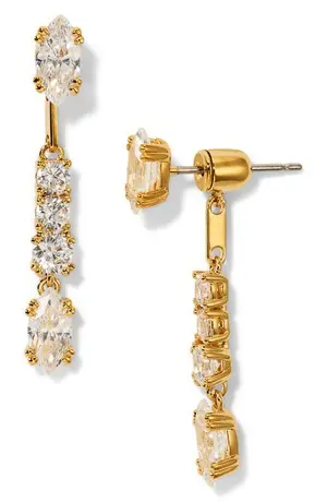 Nadri Twinnie Linear Drop Jacket Earrings