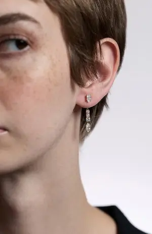Nadri Twinnie Linear Drop Jacket Earrings