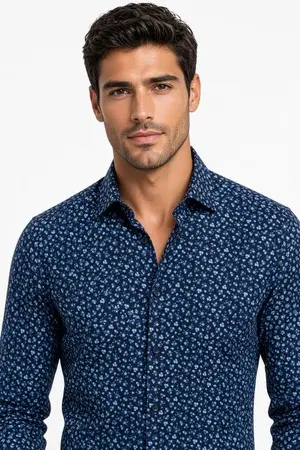MASUTTO Timi Print Button-up Long Sleeve Shirt