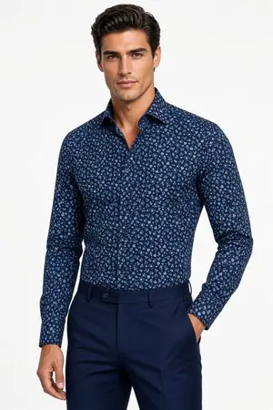 MASUTTO Timi Print Button-up Long Sleeve Shirt