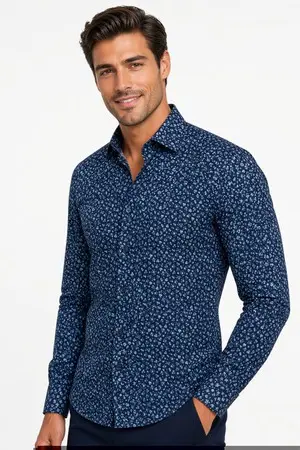 MASUTTO Timi Print Button-up Long Sleeve Shirt