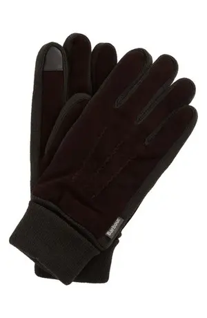Barbour Magnus Suede Fleece Lined Gloves - Brown/olive