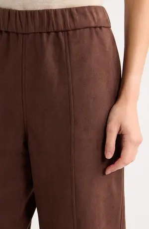 Bernardo Paneled Barrel Leg Faux Suede Pants