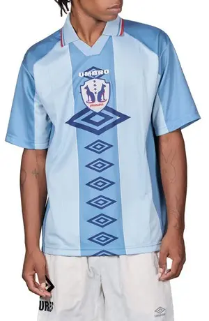 PLEASURES X Umbro Two Cats Short Sleeve Jersey - Blue