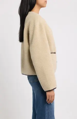 Bernardo Faux Shearling Jacket With Faux Leather Trim