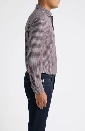 Johnston & Murphy Xc+™ Motion Microprint Knit Button-up Shirt