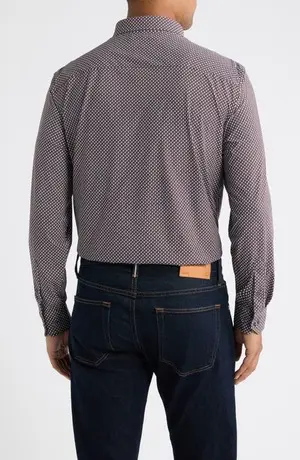 Johnston & Murphy Xc+™ Motion Microprint Knit Button-up Shirt