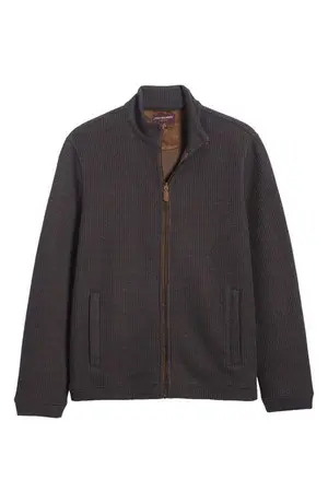 Johnston & Murphy Marled Rib Knit Zip Jacket