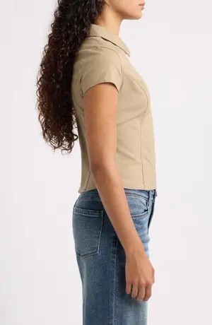 BDG URBAN OUTFITTERS Blake Military Short Sleeve Top