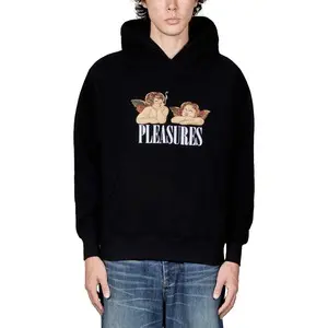 PLEASURES Dynamic Embroidered Cherubs Pullover Hoodie - Black