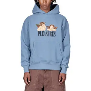 PLEASURES Dynamic Embroidered Cherubs Pullover Hoodie - Slate