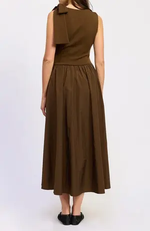 EN SAISON Jane Sleeveless Mixed Media Maxi Dress