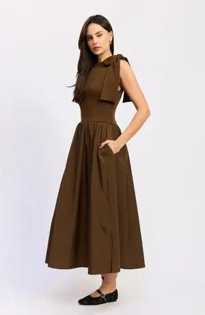EN SAISON Jane Sleeveless Mixed Media Maxi Dress