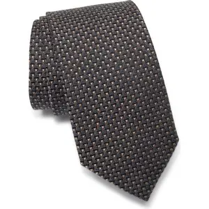 Nordstrom Kaiser Mini Silk Jacquard Tie Black