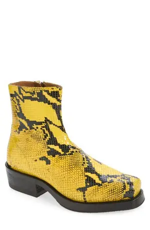 SECOND / LAYER Charro Skin Embossed Boot - Snake