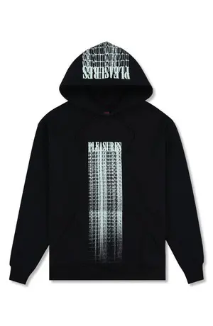 PLEASURES Blurred Logo Graphic Hoodie - Black