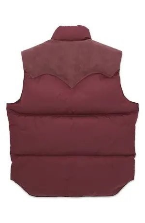 FORTELA Down Vest With Suede Yoke - Burgundy