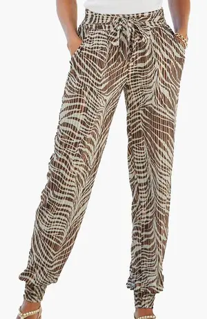 LASCANA Patterned Tie Waist Jogger Pants