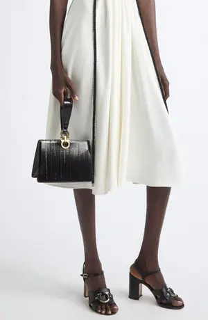 FERRAGAMO Double Gancio Patent Leather Clutch