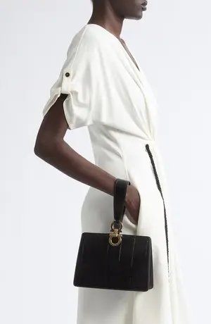 FERRAGAMO Double Gancio Patent Leather Clutch