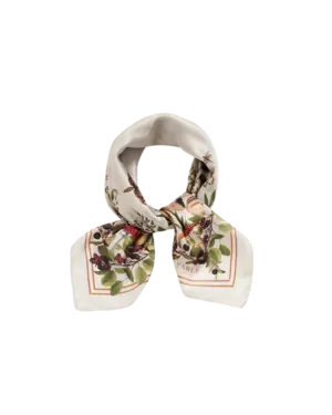 FABLE ENGLAND Orla Mushroom Small Square Scarf - Ivory