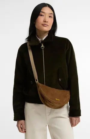 Barbour Mini Mia Cord Sling Bag - Brown