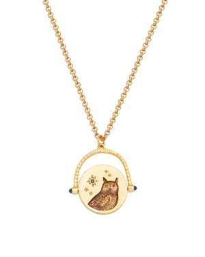 FABLE ENGLAND Owl Spinner Necklace