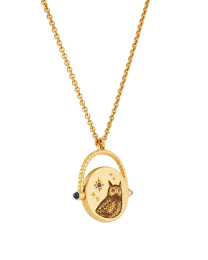 FABLE ENGLAND Owl Spinner Necklace