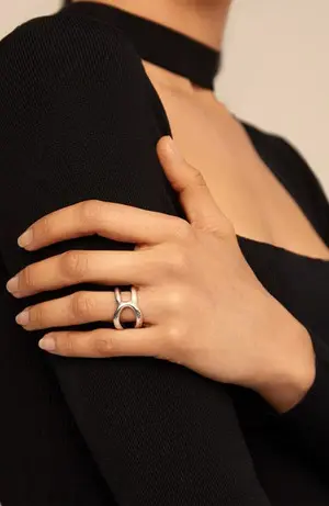UNODE50 Sterling -plated Curvilinear Ring