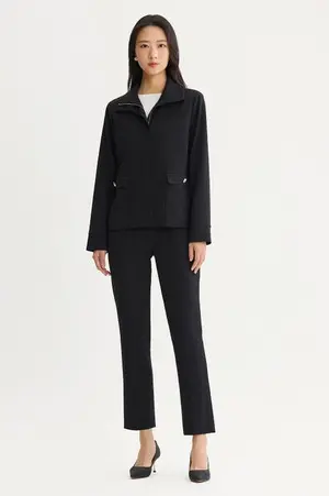 Ming Wang Stretch Deco Crepe Sport Jacket