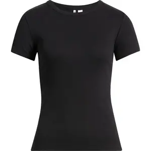 Nordstrom Ribbed Crewneck T-shirt - Black