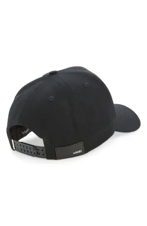 Amiri Logo Cotton Canvas Snapback Baseball Cap - Black