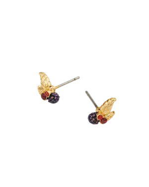 FABLE ENGLAND Orla Blackberry Stud Earrings