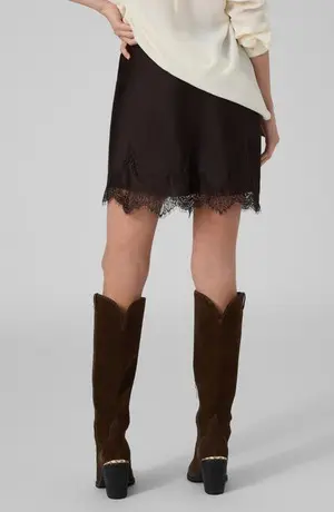 Guess Sophie Lace Detail Bias Miniskirt