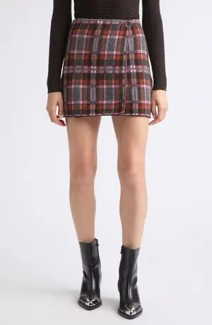 Guest In Residence Tartan Wool & Cashmere Miniskirt