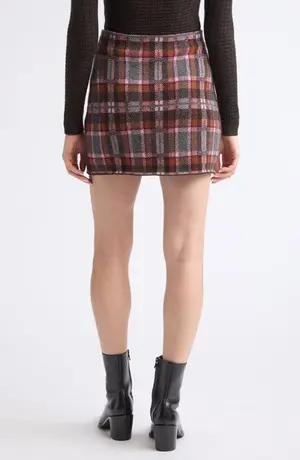 Guest In Residence Tartan Wool & Cashmere Miniskirt