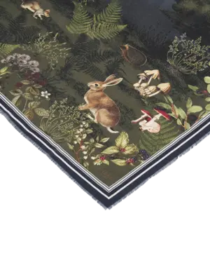 FABLE ENGLAND Woodland Meadow Large Rectangle Scarf