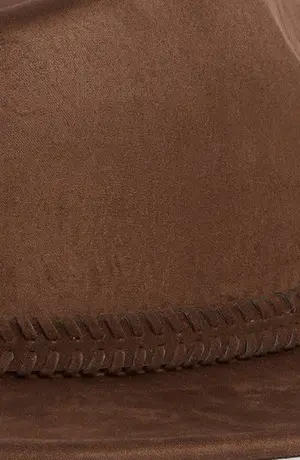 Treasure & Bond Whipstitch Trim Panama Hat - Chocolate Brown