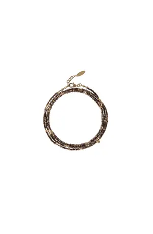 Brunello Cucinelli Hematite And Sterling Silver Wrap Bracelet - Brown