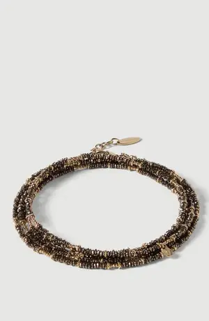 Brunello Cucinelli Hematite And Sterling Silver Wrap Bracelet